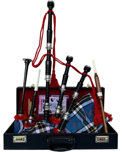 Highland Rosewood Bagpipe For Sale Black Finish With Thomson Blue ...