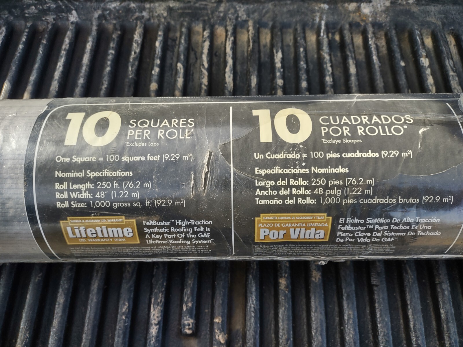 GAF FeltBuster 48 in x 250 ft Synthetic Roofing Underlayment Roll Tear ...