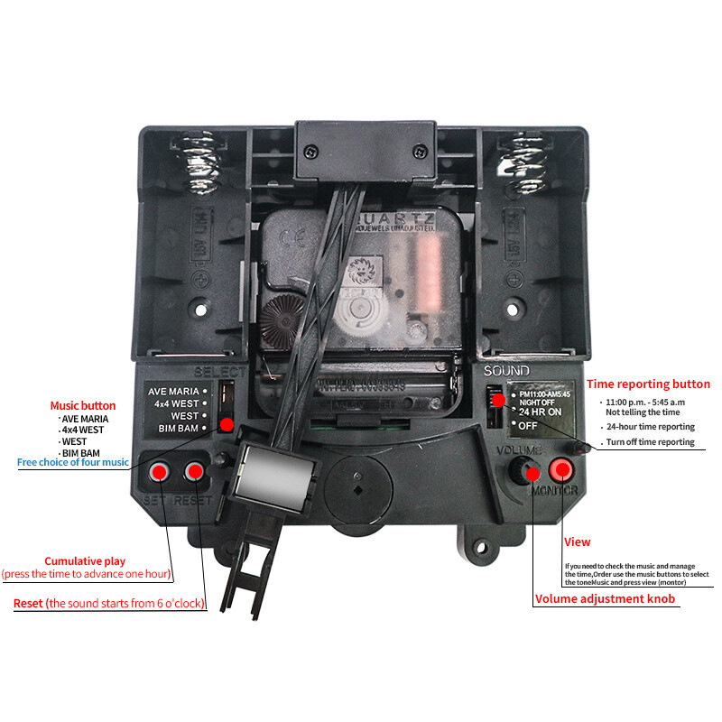 Westminster Chime Box For Movement With Hour Trigger Switch Clock ...