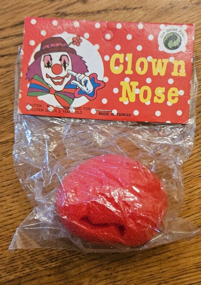 Red Sponge Clown Nose Joke Circus Halloween Costume Vintage | eBay