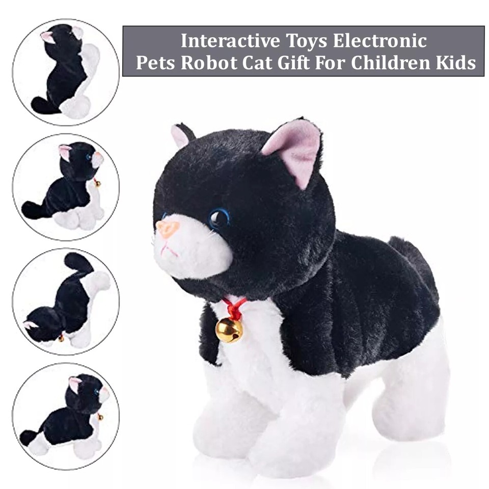 Cat Stuffed Animal Plush Toys Interactive Fluffy Robot Toy Kitty Gift ...