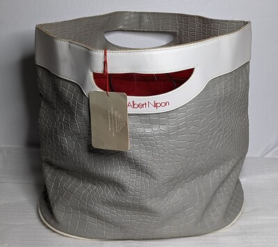 Albert Nipon Multicolored Tote Bag with Leather Handle in Crocodile ...