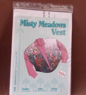 Misty Meadows Vest Sizes 4-22 Uncut Quilting Pattern Timber Lane Press ...