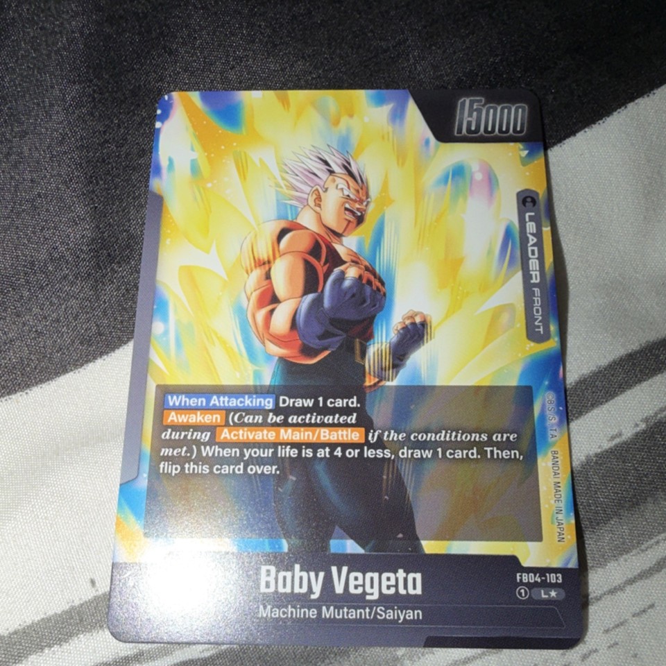 Dragon Ball Super Card Game Bandai FB04 Leader Super Baby 2 Baby Vegeta ...