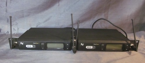 2 EV RE2 Wireless ClearScan Microphone Receivers Rack Mounted w Power ...