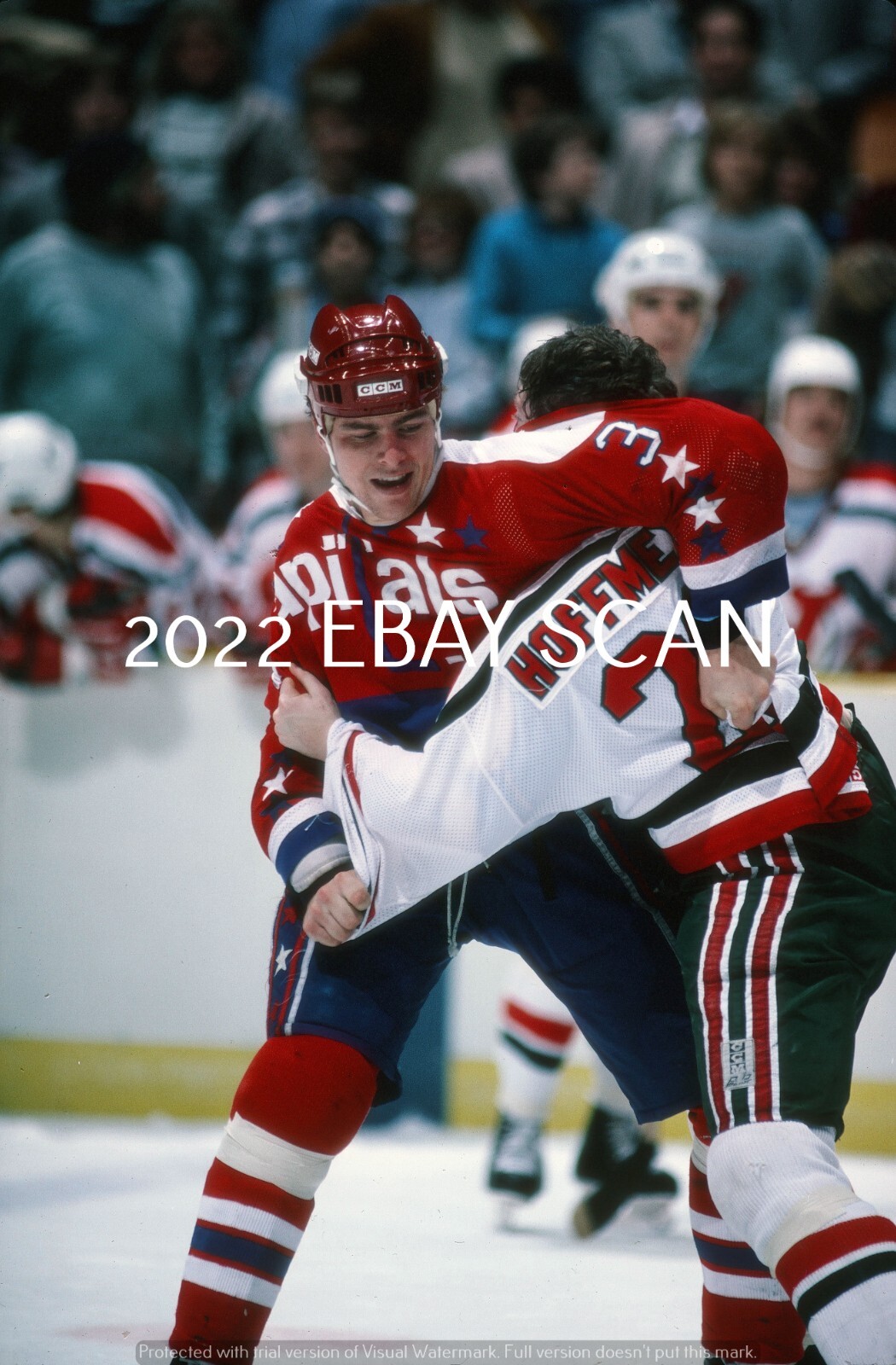 SCOTT STEVENS Fights NJD 35mm COLOR SLIDE Washington CAPITALS HOF ...