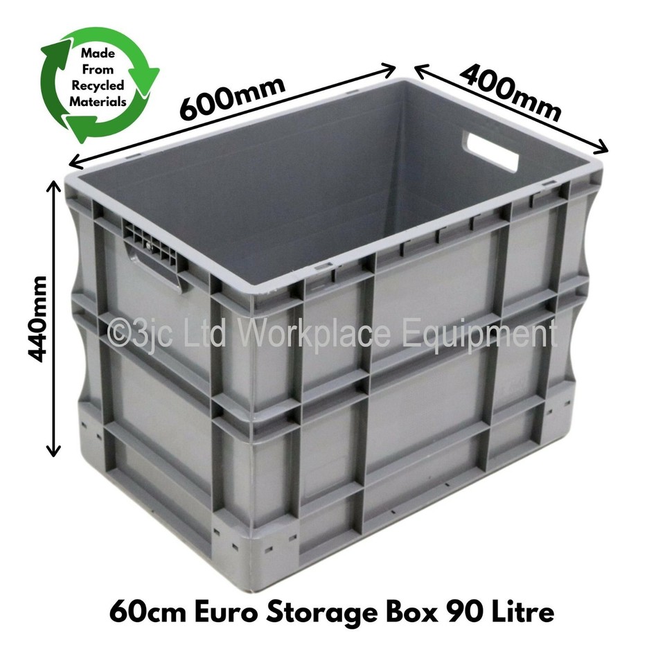 NEW Stacking Heavy Duty Commercial Type Plastic Euro Storage Box Boxes ...