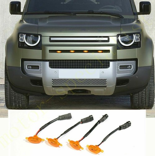For Land Rover Defender 2020-2024 Yellow Raptor Style Grill LED Marker ...