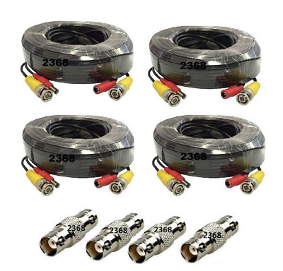 4pc 100 Feet Video Power Cable for CCTV Security Cameras for Lorex ...