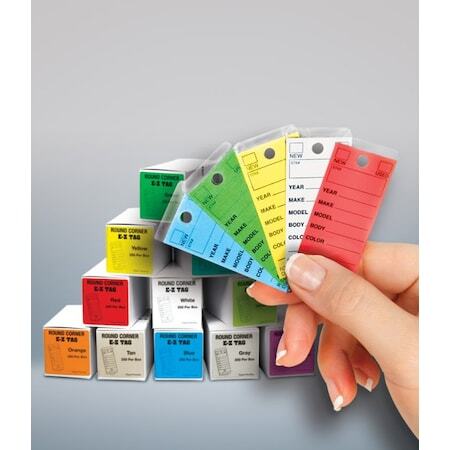 CAR DEALER DEPOT 407-OR Round Corner Self-Laminating Key Tags (250 Per ...