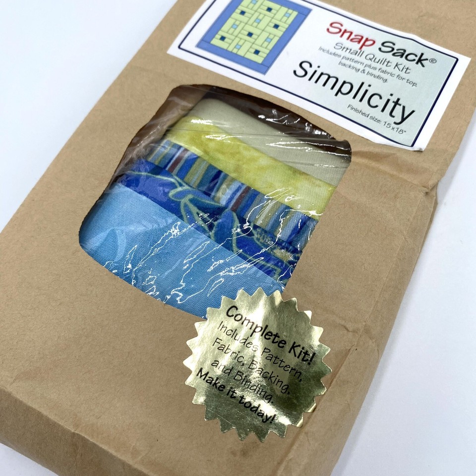 Simplicity Snap Sack Small Quilt Kit Blue & Green 15" x 18" SS10909 ...