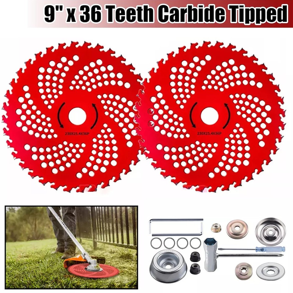 9"x 36 Teeth Carbide Tipped Blade kit for Brush Cutter Trimmer Weed ...