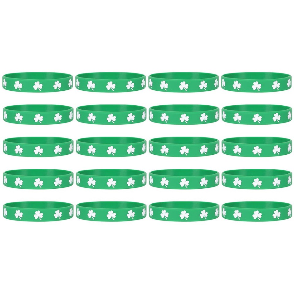 20 Pcs Festival Wristbands Shamrock Ireland Bracelets Irish for Women ...