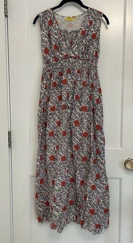 Roberta Roller Rabbit Red Floral Maxi Soft Cotton Blend Dress Size XS ...
