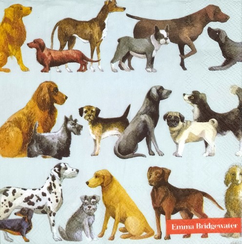 N969# 3 x serviettes en papier simples découpage artisanat motif chien ...