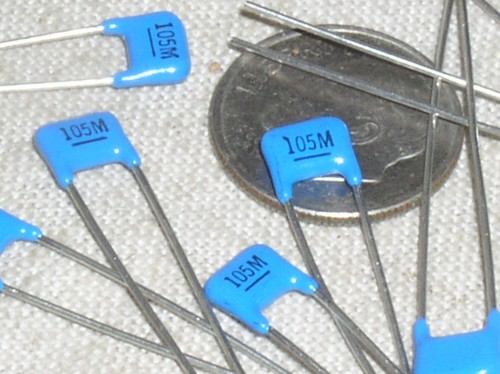 10 NEW MERITEK RD30ZU105M-500 CERAMIC CAPACITOR 1UF 1 UF MFD 50 V 50V ...