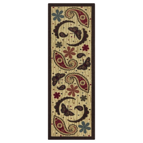 Washable Non-Slip Rubberback Paisley 2x5 Kitchen Runner Rug, 20" x 59 ...