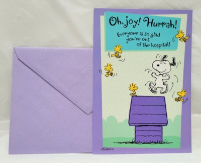Vintage Hallmark Peanuts - Snoopy - Out of Hospital / Get Well Soon | eBay