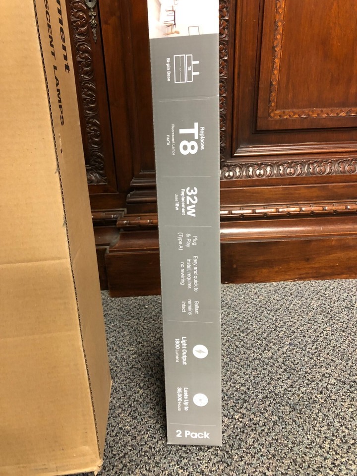 NEW - FEIT ELECTRIC 4FT LED Direct Replacement T8 Tube Daylight 2-Pack ...