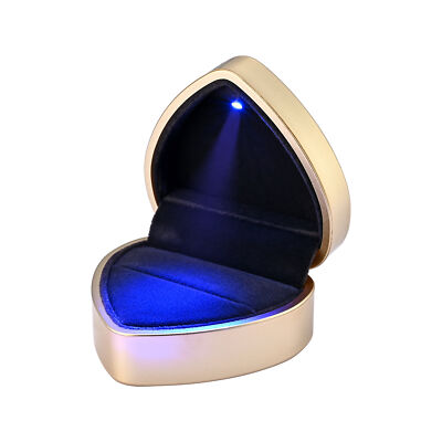 Luxury Heart Shape LED Ring Box Jewelry Wedding Engagement Proposal ...