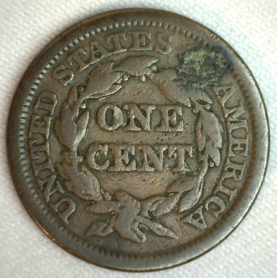 1845 Braided Hair Large Cent Copper Type Coin One Cent US Penny Very ...