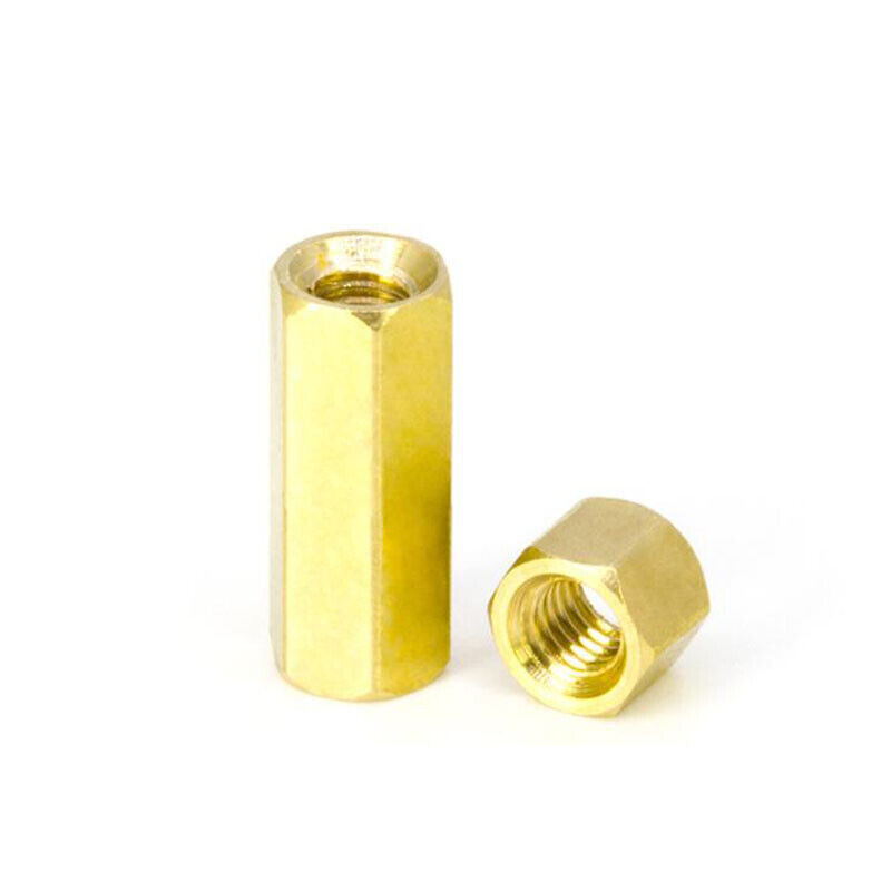 BRASS HEX NUT BSP UNF UNC MM BSF HEXAGON ROD COUPLING CONNECTOR STUD ...