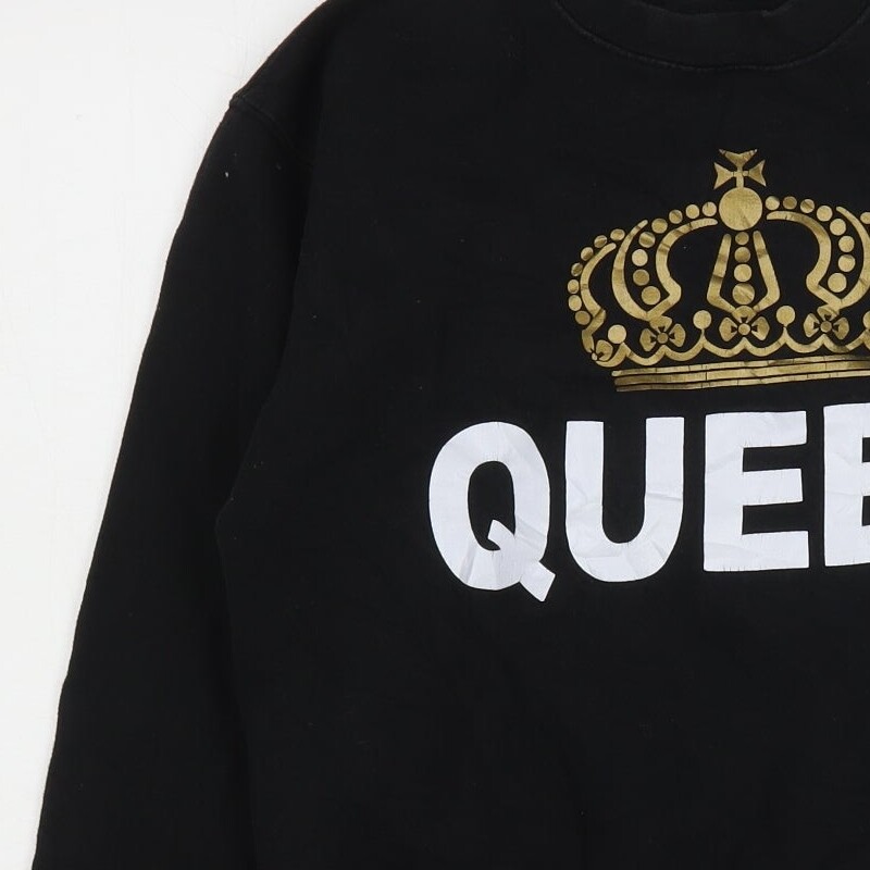 Famona Womens Black Cotton Blend Sweatshirt Size XS - Queen | eBay UK