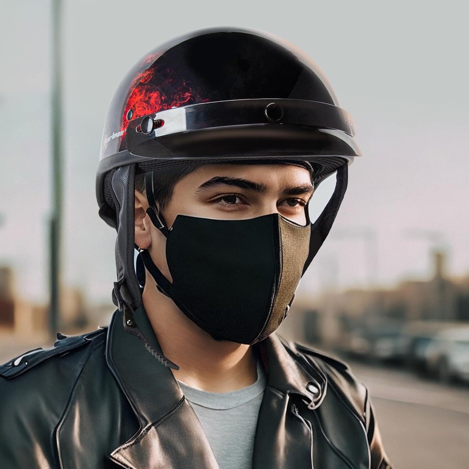 Cartman Cruiser Half Face Motorcycle Helmet, DOT Certified Open Box ...