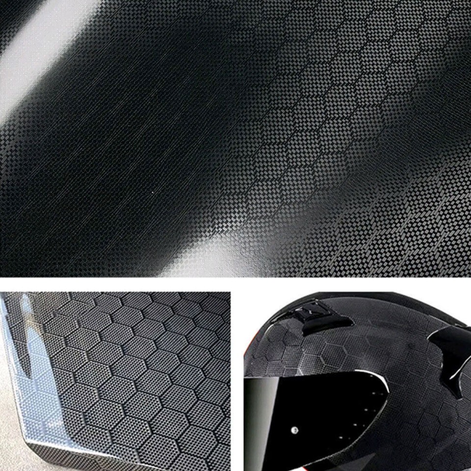Black Honeycomb Fiber Film Car Sticker Vinyl Wrap Decal Molding Trim ...