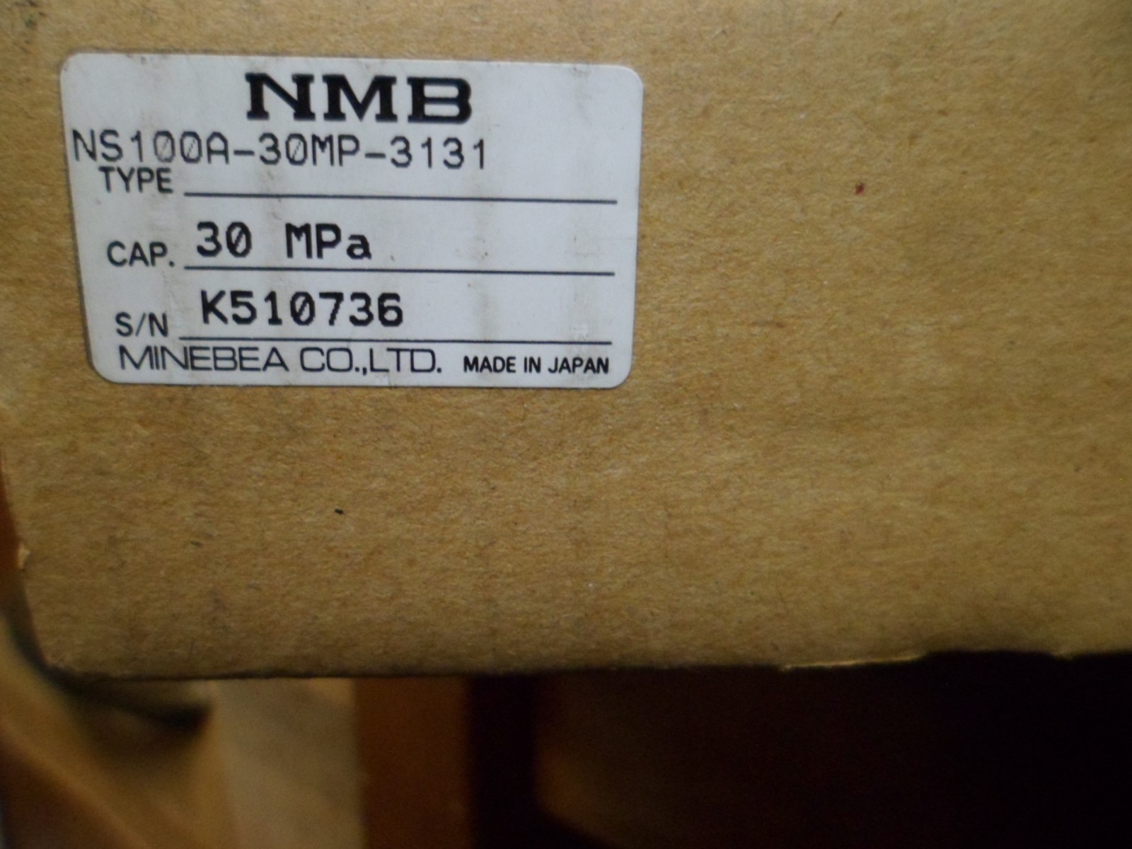 MINEBEA NS100A-30MP-3131 PRESSURE TRANSDUCER 30 MPa CAP. NOS | eBay