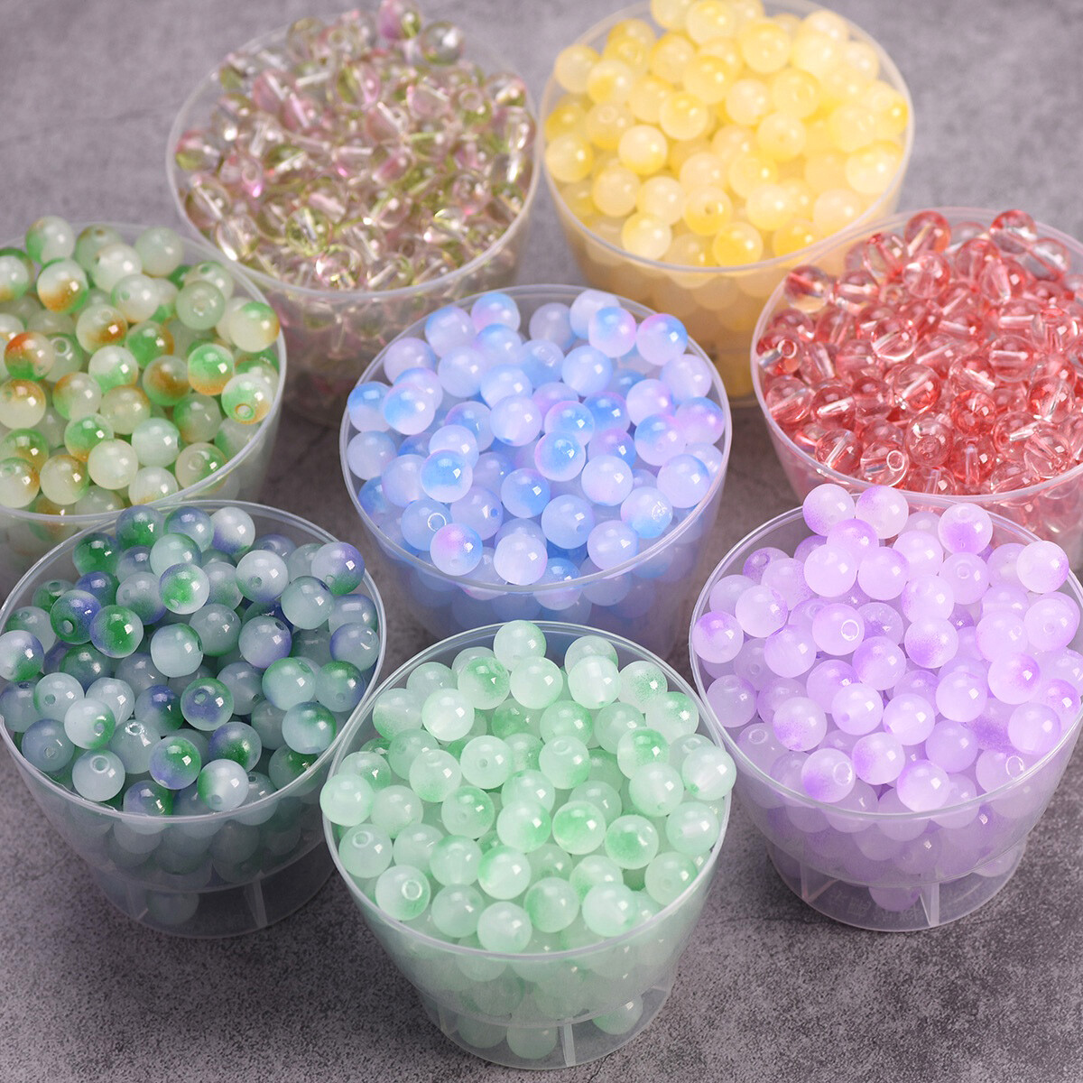 Round 8mm 10mm Colorful Opaque Crystal Glass Loose Beads For Jewelry ...
