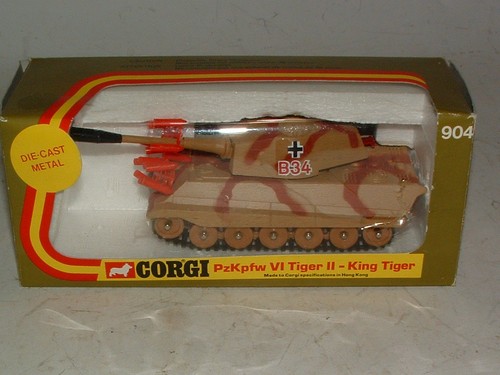 * 1970s CORGI DIE-CAST # 904 PZKPFW VI TIGER II KING TIGER MINT IN BOX ...