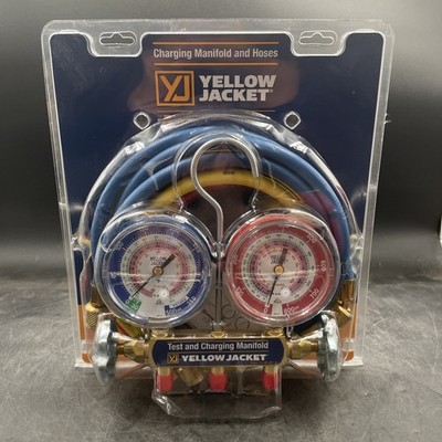 Yellow Jacket 42004 2-Valve Series 41 Test/Charging Manifold, Gauges ...