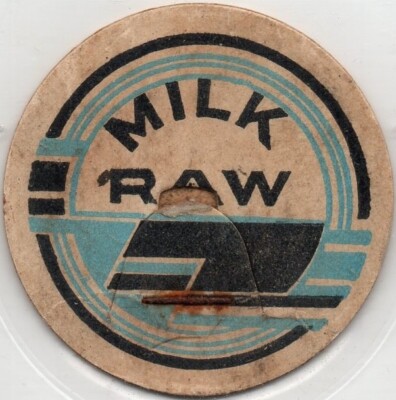 Milk Bottle Cap - MILK - RAW - Black & Blue - generic - NOS, but worn ...