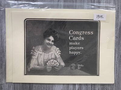 1905 CONGRESS CARDS 5.5x4" Pint Ad on Note Card VG/FN 5.0 Makes Players ...