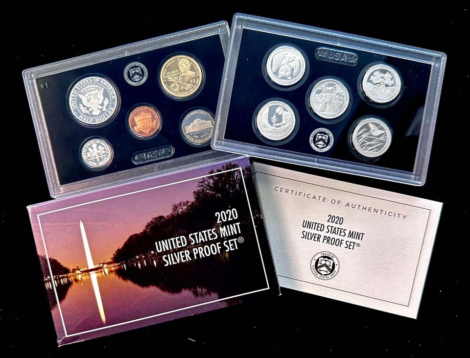 (10 COIN) 2020-S UNITED STATES SILVER PROOF SET OGP WITH BOX & COA | eBay