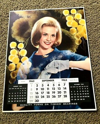 "SEPTEMBER 1963" Pretty Gal Birthday Month Calendar Art Print (16" X 24 ...