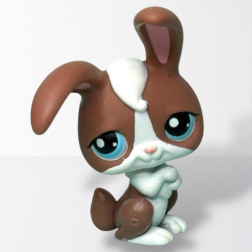 LPS Littlest Pet Shop #121 Bunny Rabbit Brown White Blue Dot Eyes ...