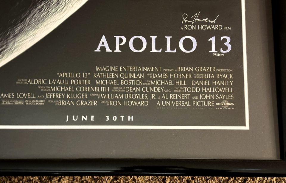Apollo 13 Signed Framed Movie Poster Hanks Howard Bacon Paxton Sinise ...