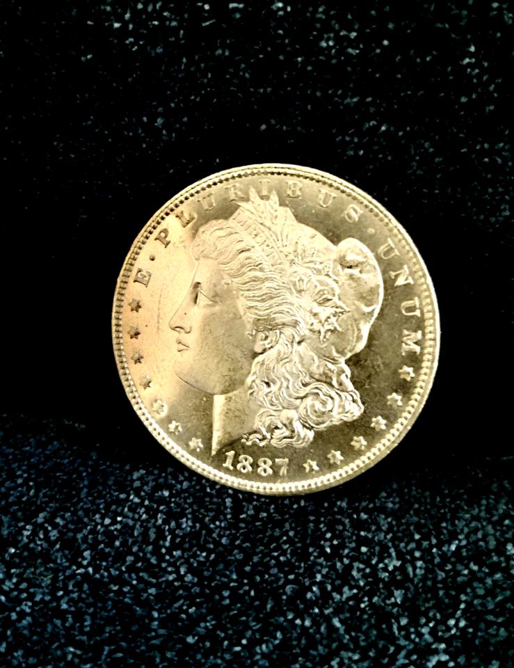 1887 Morgan Dollar MS++ DMPL in Grade White Coin Key Date 100% Original ...