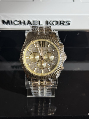 Michael Kors MK8579 Pavé Crystal Lexington Gold Bracelet Chronograph ...