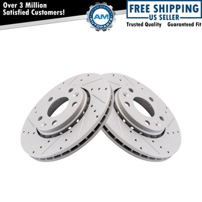 Performance Front Brake Rotors Set Premium G-Coated Slotted Fits Nissan ...