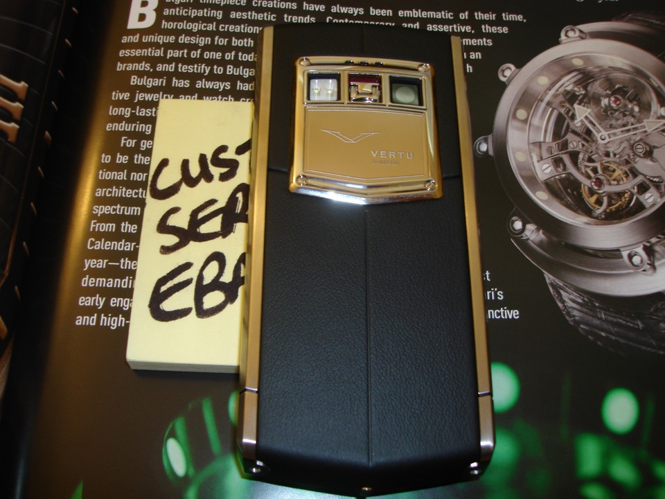 Genuine Vertu Ti Android Luxury Cell Phone Titanium with Black Leather ...