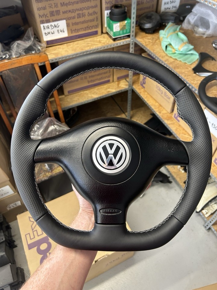 VW Golf Mk4 GTI R32 Steering Wheel Flat Bottom Passat B5 Custom Leon ...