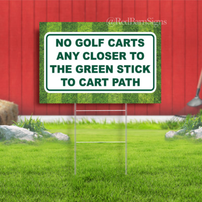 Golf Course No Carts Direction Yard Sign for the Greens, Fairway & Cart ...