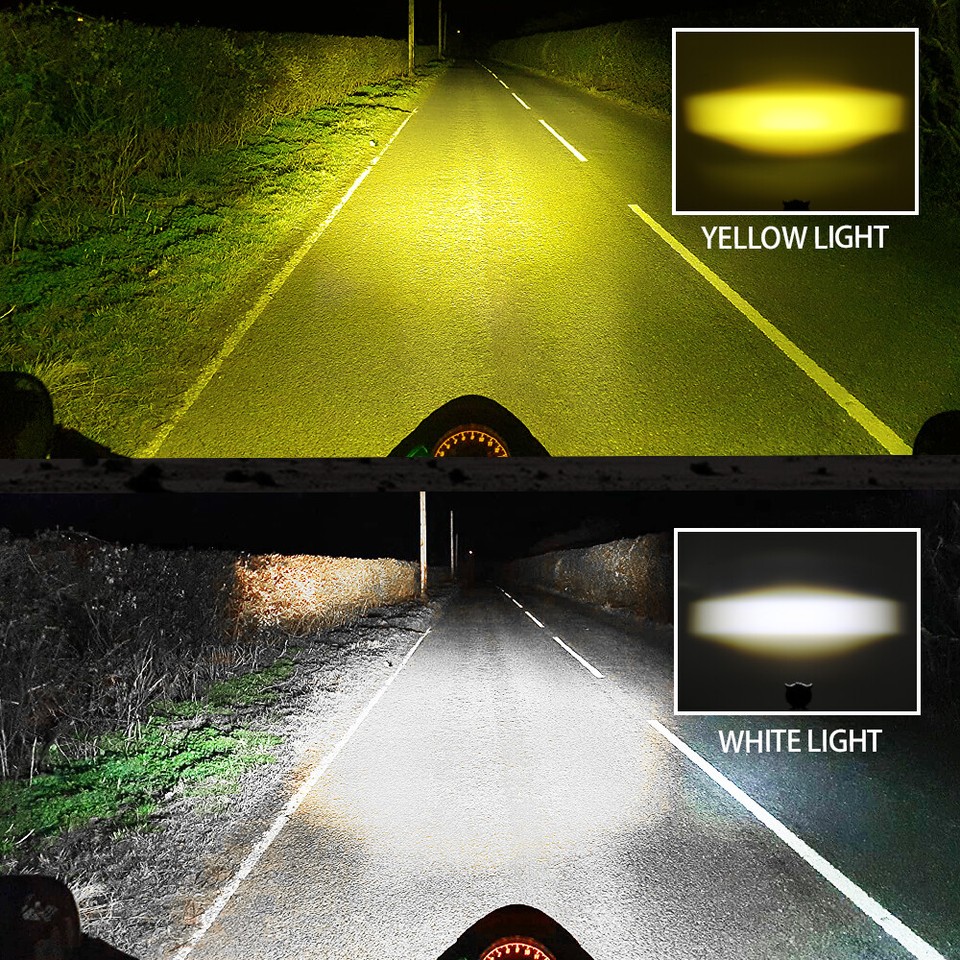 Pair 3" LED Work Light Yellow/White Spot Pods Flash for Polaris Can-am ...