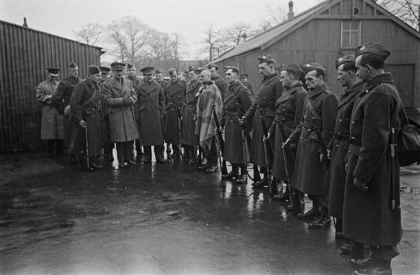 Brigadier General James Whitehead British Army inspects a conti- 1941 ...