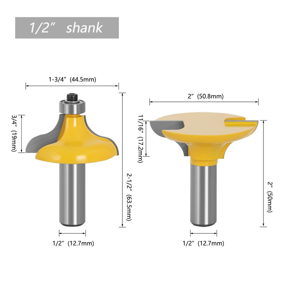 Medium Ogee Matching Entry Door Profile Joint Router Bit Set - 1/2 ...