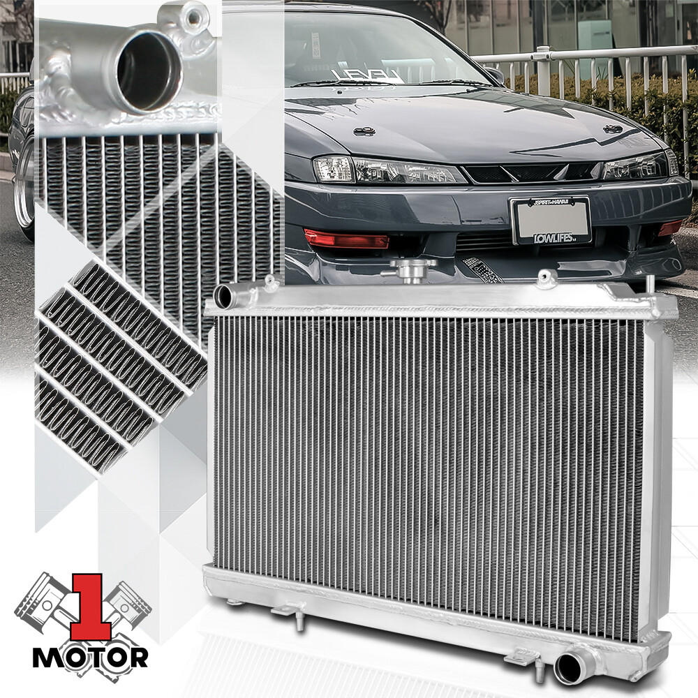 Aluminum 2 Row Performance Radiator for 95-98 240SX S14 SR20/SR Swap ...