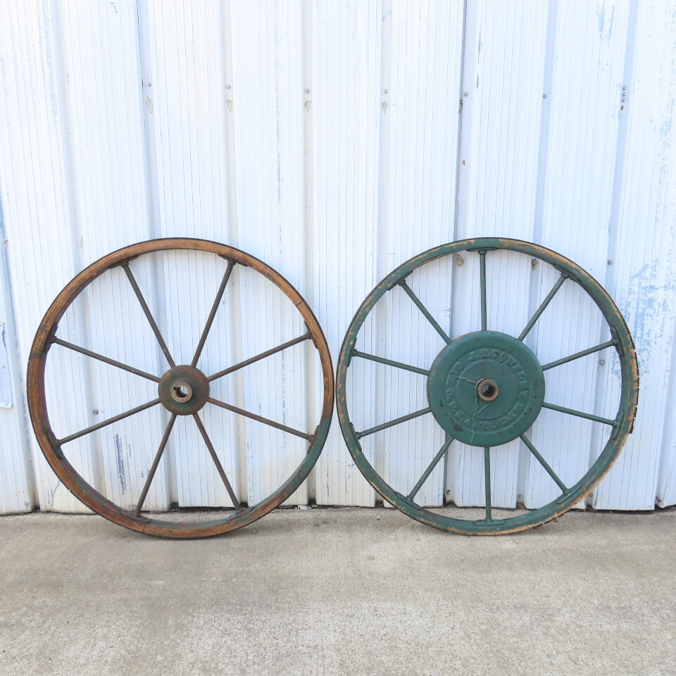 J.T Towsley 36" Antique Wood And Steel Spoked Band Saw Tires Lot Of 2 ...